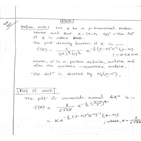 Multivariate Distribution Masters Final Nu Pdf