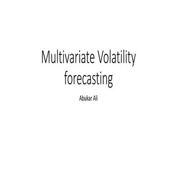 Multivariate Volatility Forecasting Ppt