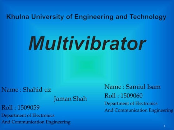 Multivibrators | PPT