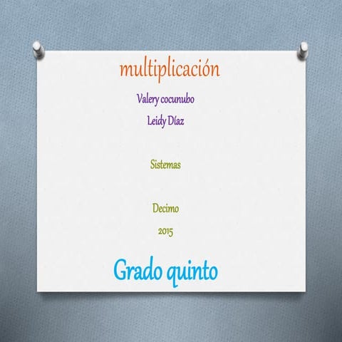 La multiplicación | PPTX