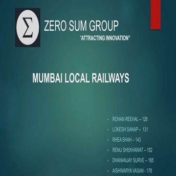 Mumbai local railways | PPTX