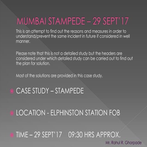 Case Study - Mumbai stampede sept'2017 | PDF
