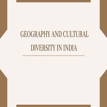Geography and cultural diversity in india | PDF