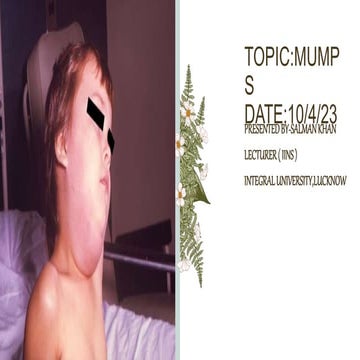 mumps.pptx | Infectious Diseases | Diseases and Conditions