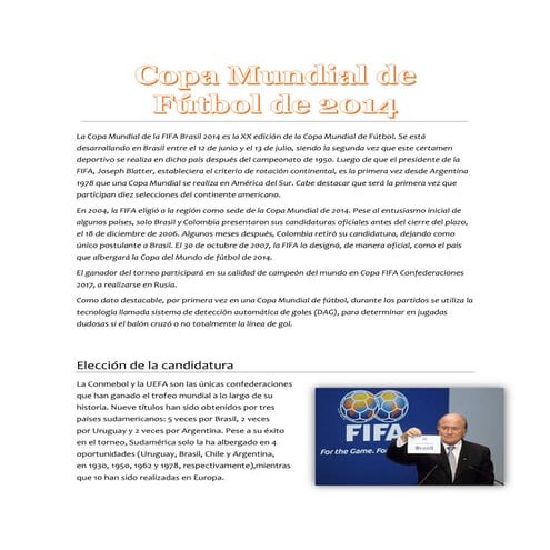 Copa Mundial de Fútbol de 2014 | PDF