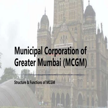 Municipal corporation of greater mumbai (mcgm) | PPTX