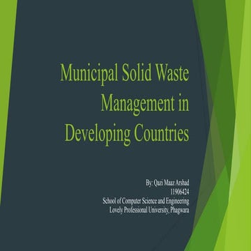 Municipal Solid Waste Management in Developing Countries | PPTX