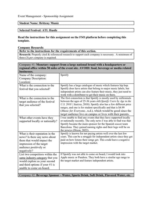 Sponsorship Worksheet | DOCX