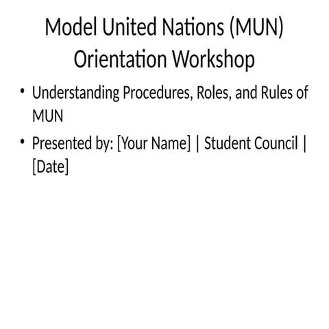 Intro to Model United Nations | PPTX