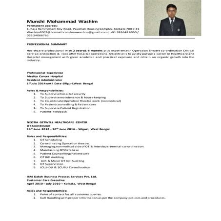 Munshi mohammad washim cv | PDF