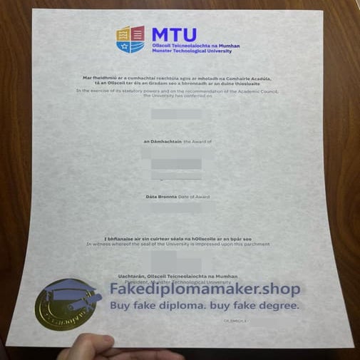 Munster Technological University diploma, buy MTU degree | PDF