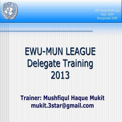 Mun training by mushfiqul haque mukit | PPTX