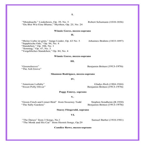 Mu Phi Recital Program | PDF