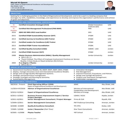 Murad al qasem-resume 2016 | PDF
