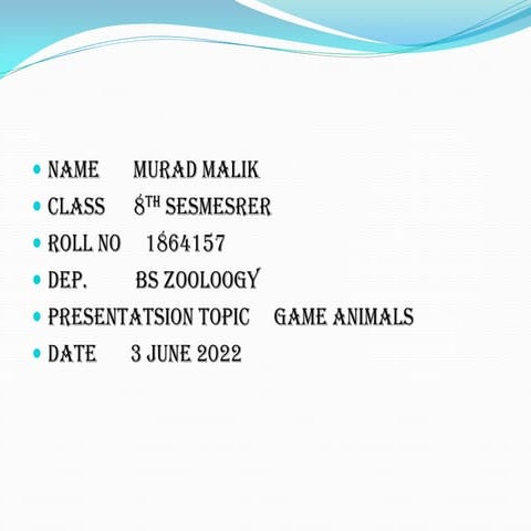 Furred games and feathered games | PPT