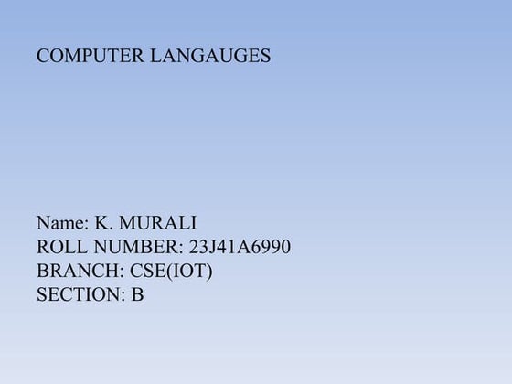 COMPUTER LANGAUGES .pptx