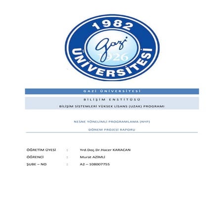 NYP (OOP) Java Proje Raporu | PDF