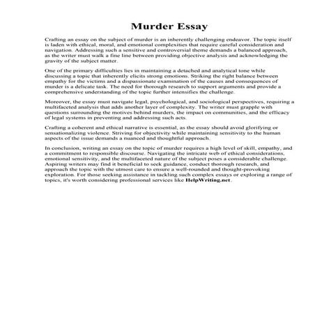Murder Essay | PDF
