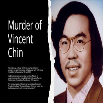 Murder of Vincent Chin- A murder that sparked a movement | PPTX