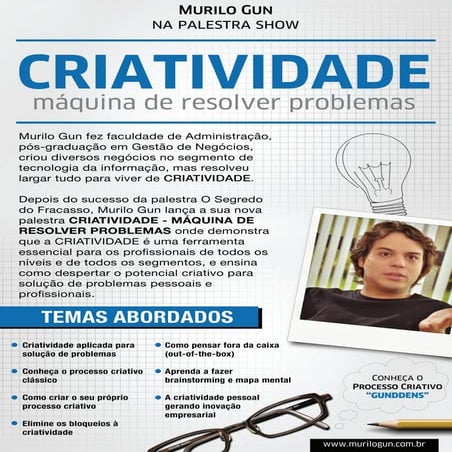 Brochura da palestra "Criatividade" | PDF