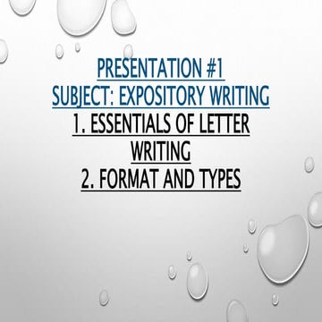 Expository writing: advanced letter writing | PPT