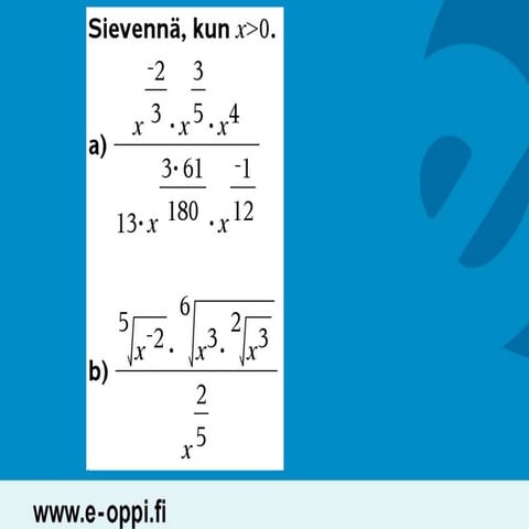 MAA1 / Murtopotenssi / Lausekkeen sievennys | PPT