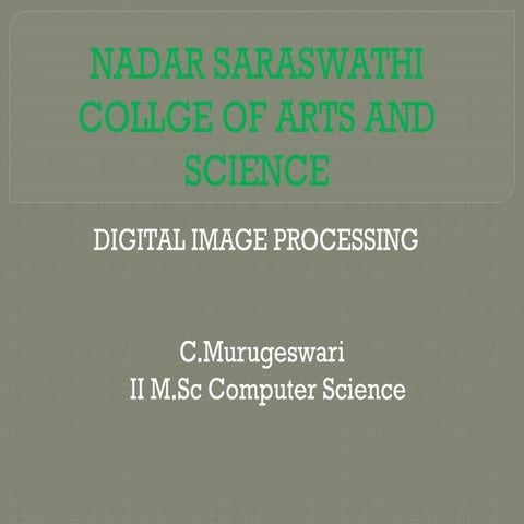 Digital image processing Computer Science | PPTX