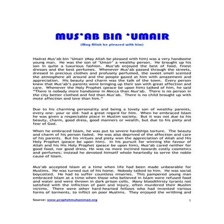 Musab bin umair | PDF