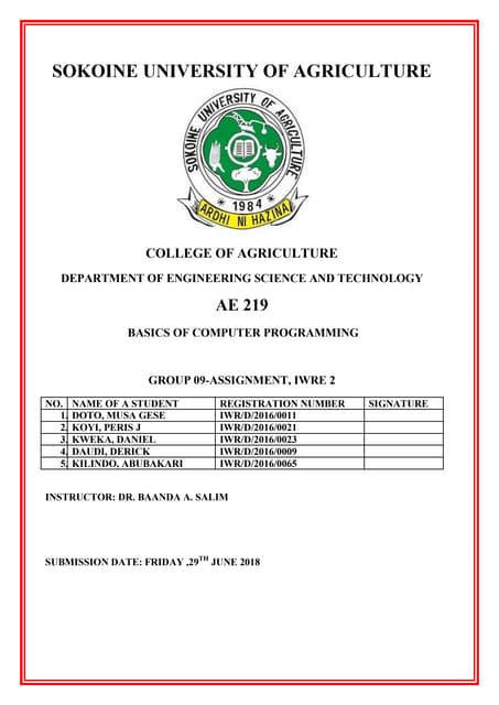 Basics Of Computer Programming Take Home Assignment 2018 Pdf Programming Languages Computing