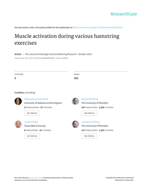Hamstring activation | PDF