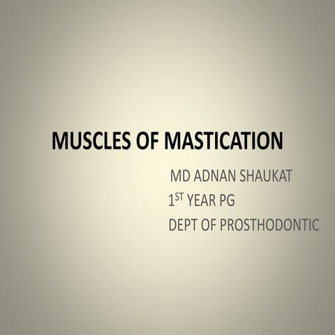 Muscles of mastication & TMJ Dr.N.Mugunthan | PDF