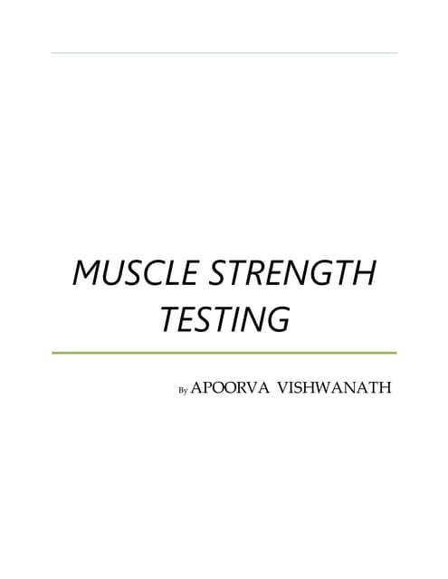 Assessment of muscle power | PPTX