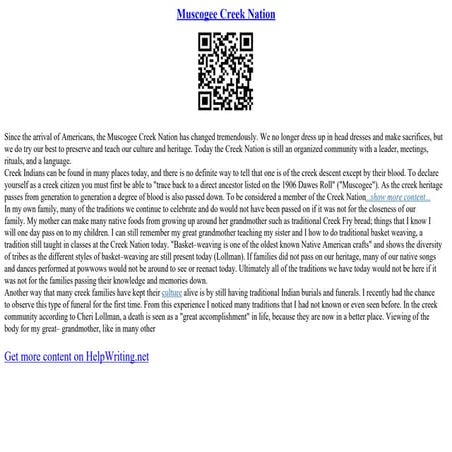 Muscogee Creek Nation | PDF