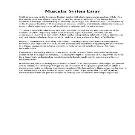 Muscular System Essay.pdf | Educational Assessment | Education