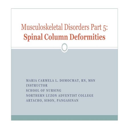 Spinal Column Deformities | PDF