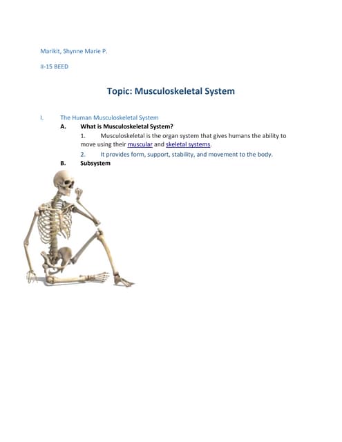 musculoskeletal system health nursing awareness | PPT