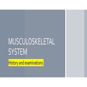Musculoskeletal system | PPTX