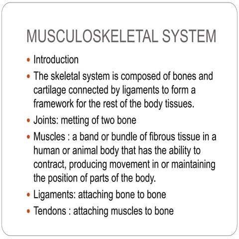 Musculoskeletal system | PPT