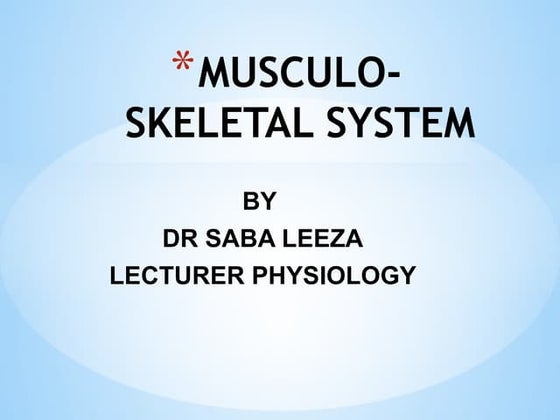 Musculoskeletal System | PPT
