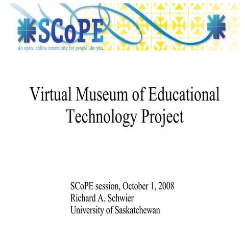 Virtual Museum of Educational Technology | PPT