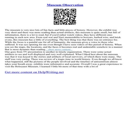 Museum Observation | PDF