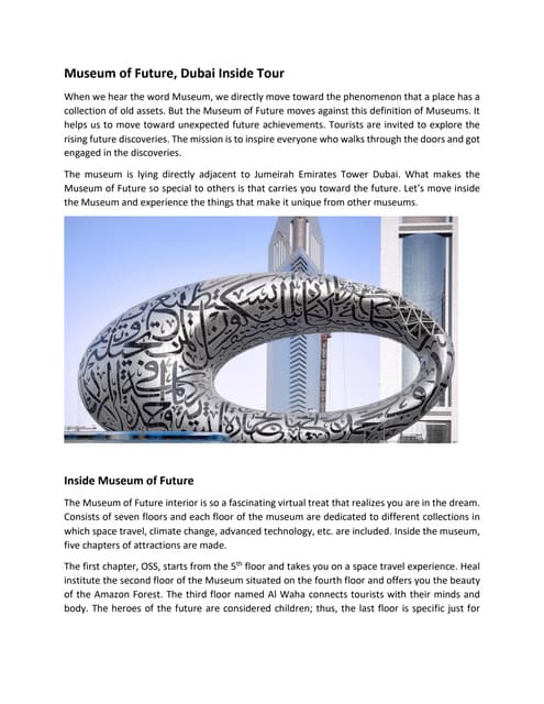 Museum of Future, Dubai Inside Tour | PDF