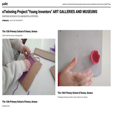 eTwinning projects "Young Inventors" Museums and art galleries | PDF