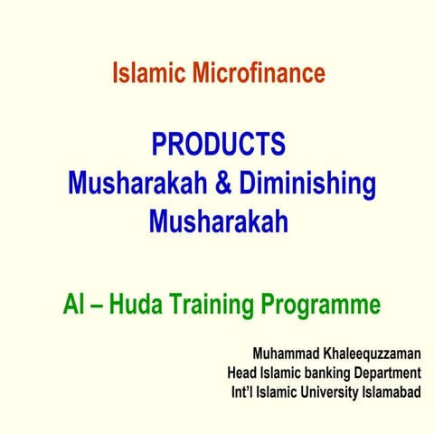 Musharakah & diminshing musharaka | PPT