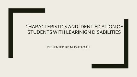 Helping Students With Learning Disabilities To Succeed | PPT