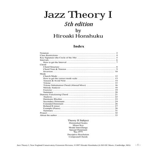 Music theory - jazz theory | PDF