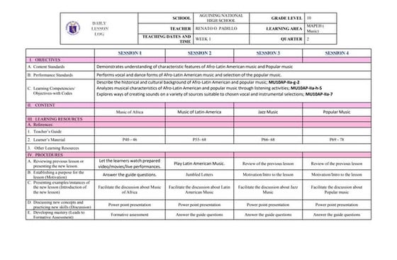 most least aand learned skills 4th quarter.doc