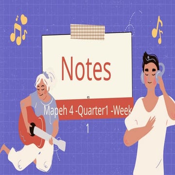 MAPEH Music 4 Quarter1-Week 1- Rhythm, Notes and Time Value | PPTX