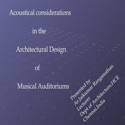 Auditorium ACOUSTICS | PPTX