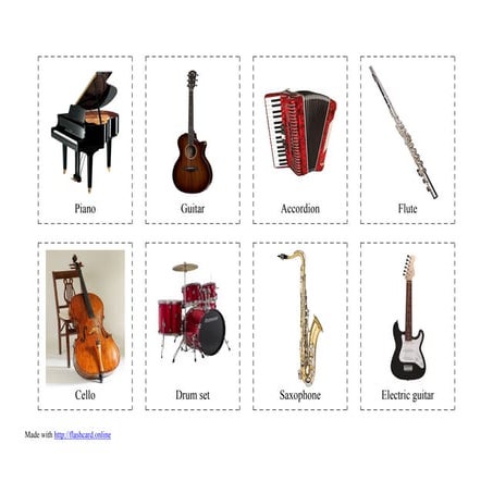 32 Flashcards of Musical instruments | PDF